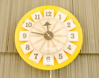 Yellow wall clock | Etsy