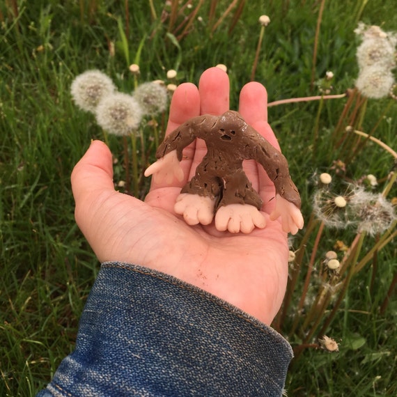 Small Bigfoot Polymer Clay Sculpture Figure 2 by MythicZone