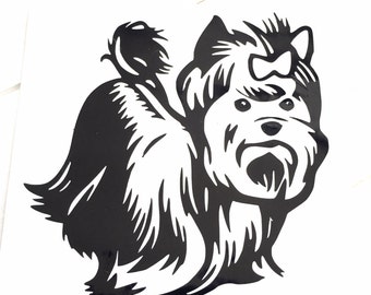 Yorkie dog decal | Etsy