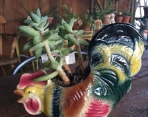 Popular items for rooster planter on Etsy