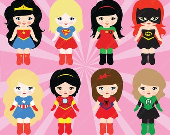 Super girl clip art | Etsy