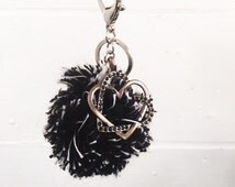 Popular items for pom pom keyring on Etsy