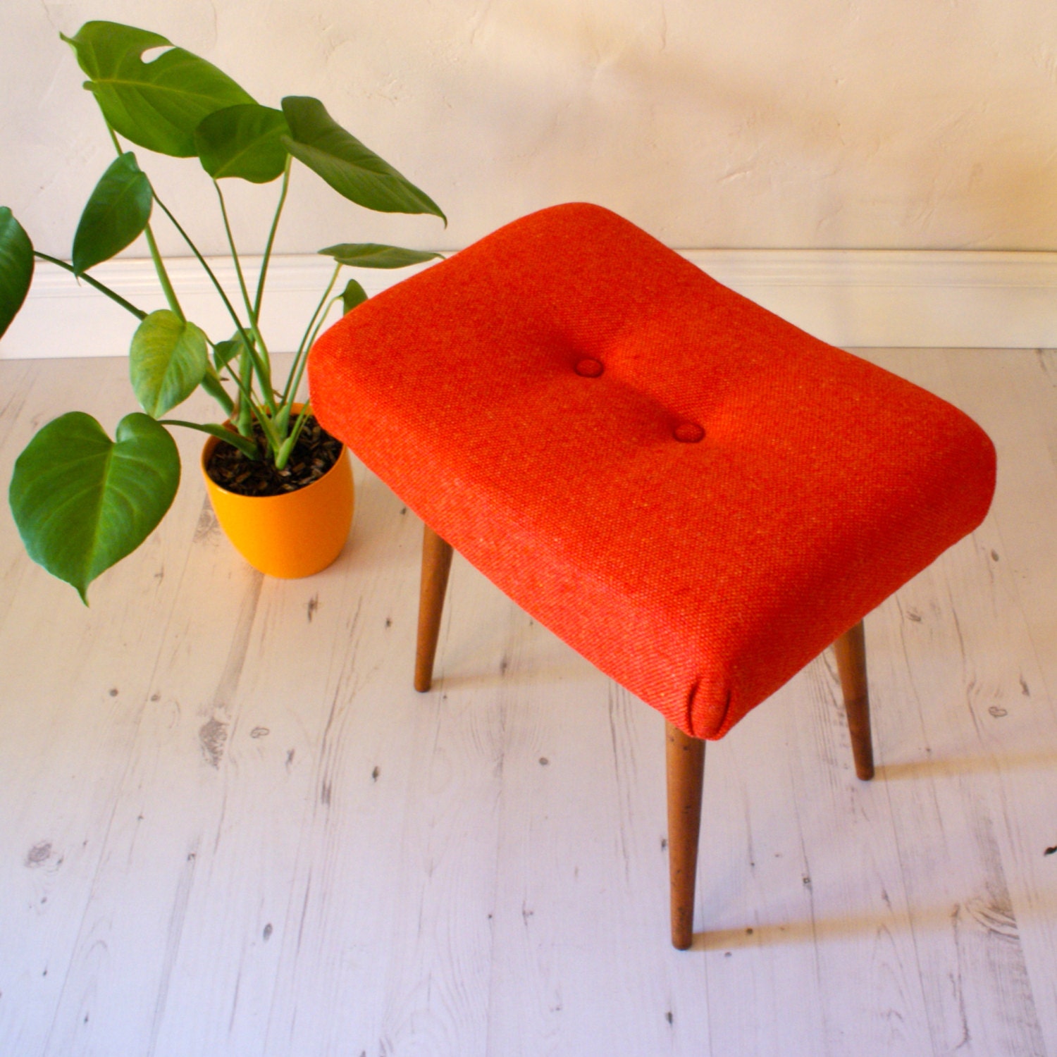 1950s German Wool Stool And Footstool – Haute Juice