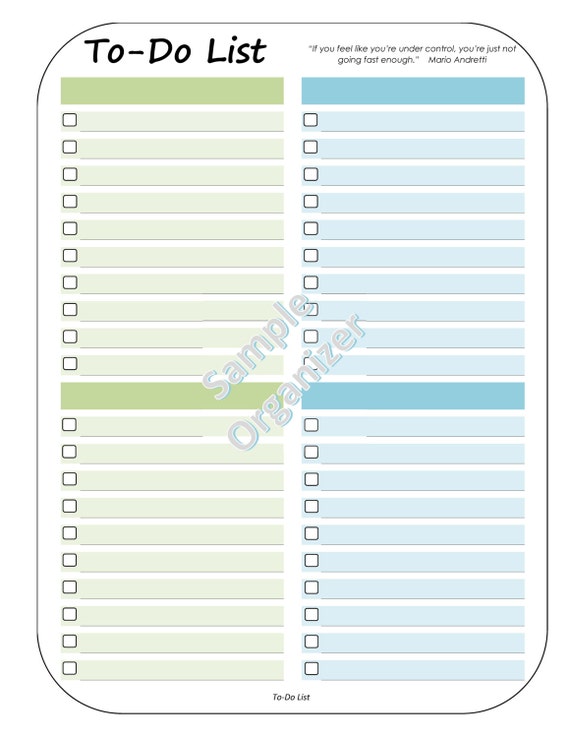To-Do List Printable Personal Planner Personal Organizer