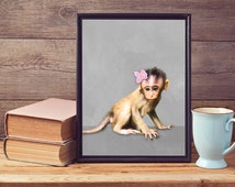 Popular items for monkey wall art on Etsy