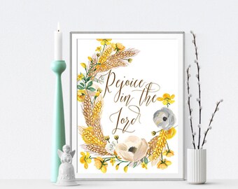 Rejoice in the Lord Always Bible Print / Scripture Poster