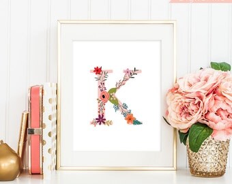 Monogram letter k | Etsy