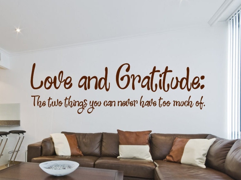 Love and gratitude decal, love and gratitude sign, love wall decal ...