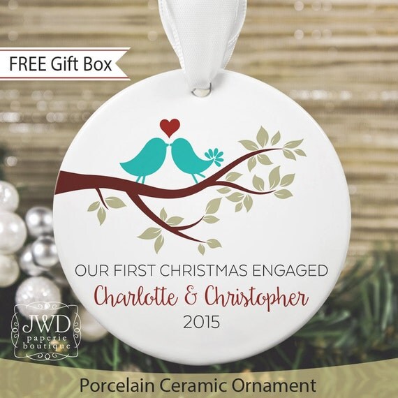 First Christmas Engaged Personalized Christmas Ornament