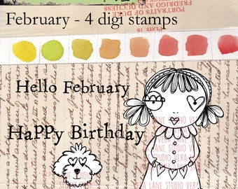 December Whimsical and quirky winter girl for December