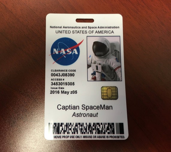Astronaut Employee ID Card NASA Employee PVC By UncleJacksDesign