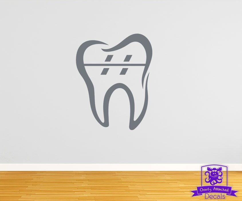 Orthodontic Tooth with Braces Wall Decal
