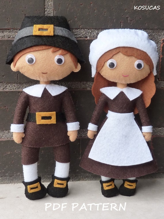 PDF pattern to make a felt pilgrims.