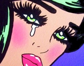 Crying comic girl | Etsy