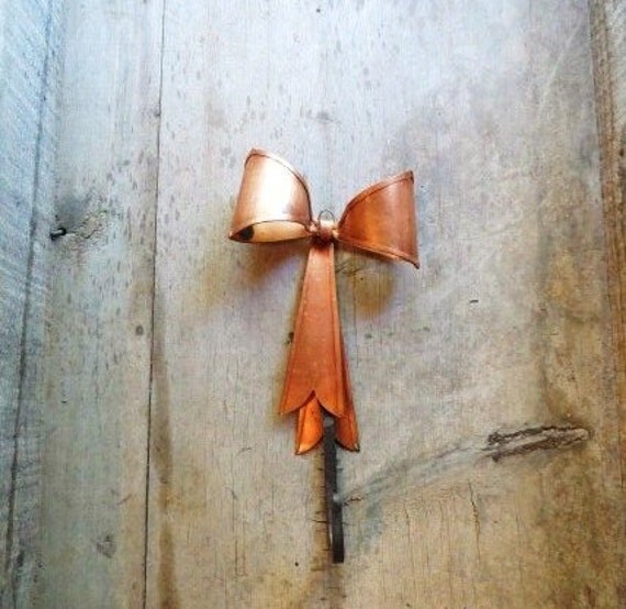 Copper BOW Wall Mount Hook-Cast Iron & Aged Copper Wall
