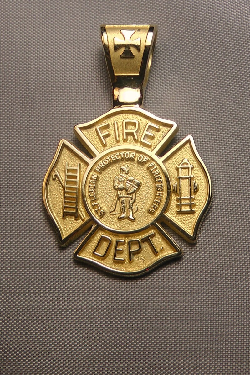 St. Florian Medal 14k gold Firefighter Patron Saint