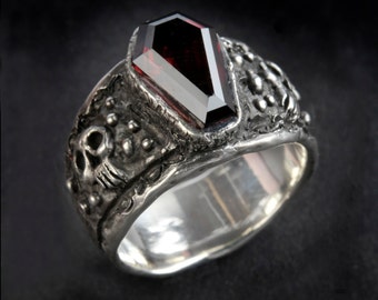 Silver Skull Ring Custom Women's or Mens Solid by Johnny10Rings