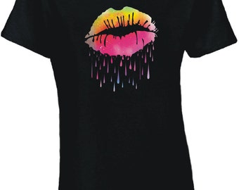 Lips t shirt | Etsy