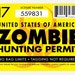 Zombie Hunting Permit Car Sticker