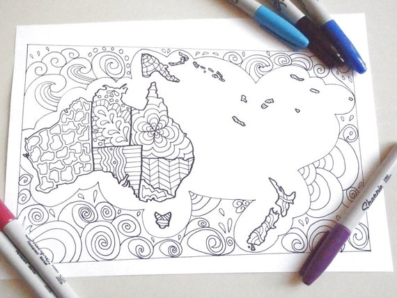 oceania map coloring australia new zealand by LaSoffittaDiSte