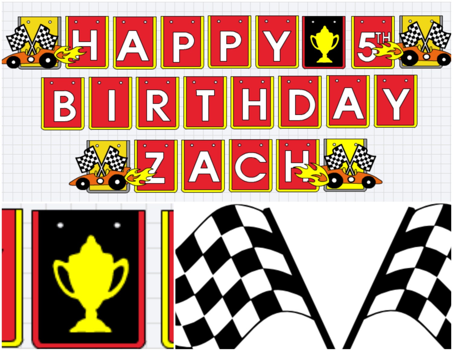 Racing Banner Racing Happy Birthday Banner by UnmatchedEventDesign