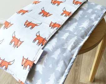 Woodland blanket Birch tree crib quilt Personalized fox crib