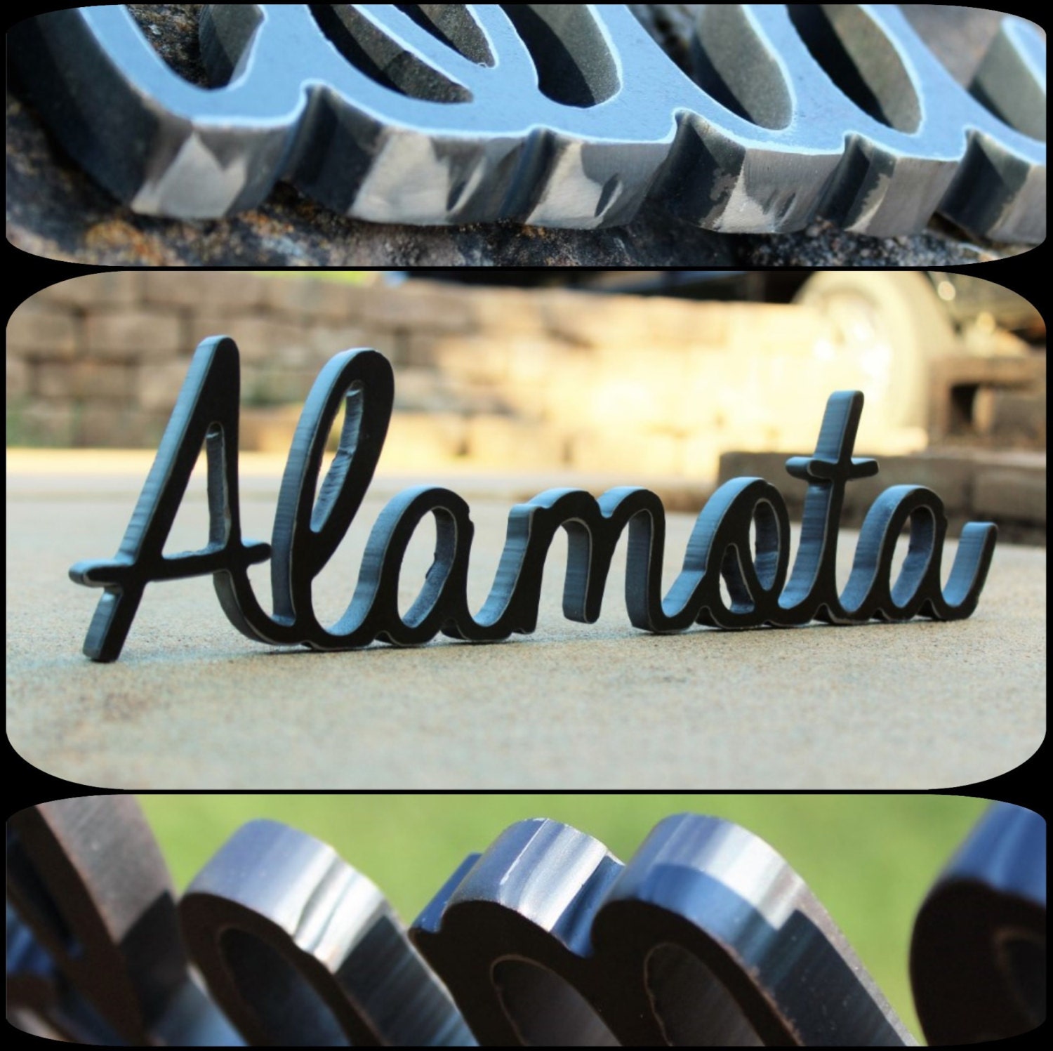 Custom Metal Sign: Thick Stand Alone Personalized Metal Name