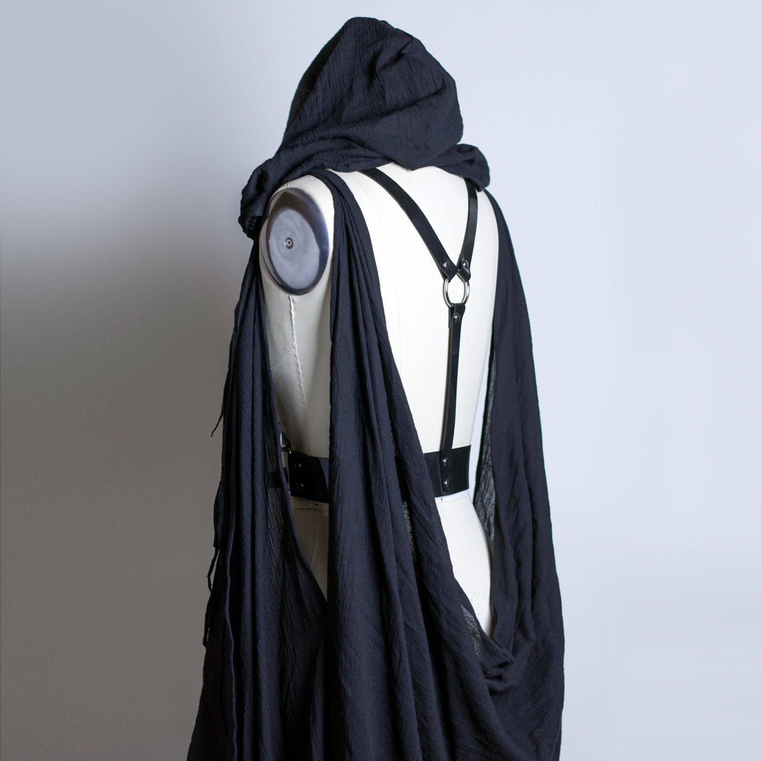DRAPED CAPE HARNESS Post Apocalyptic Harness Belt with Hood