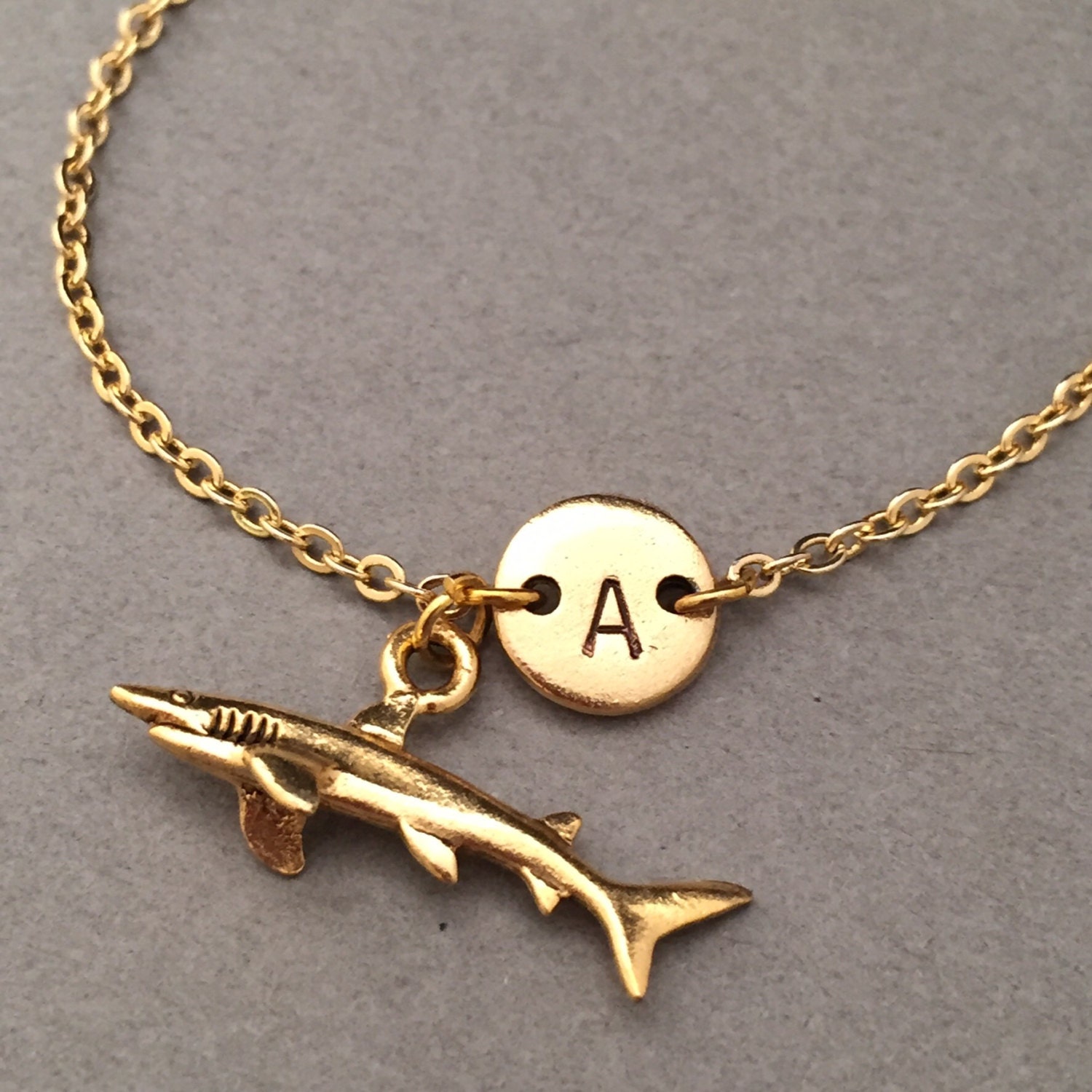 Shark charm bracelet shark charm adjustable bracelet