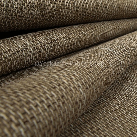 Quality Thick Durable Weave Hopsack Upholstery Fabric Caramel