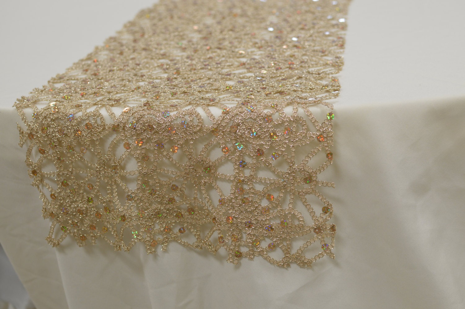 Champagne Table Runners chemical lace