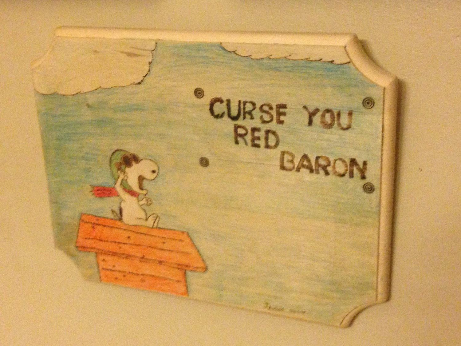 Snoopy and the Red Baron Curse you Red Baron by Upcytronics