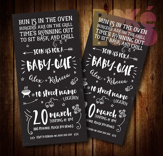 Baby-que Baby Shower Printable Invite Baby-q Baby Shower