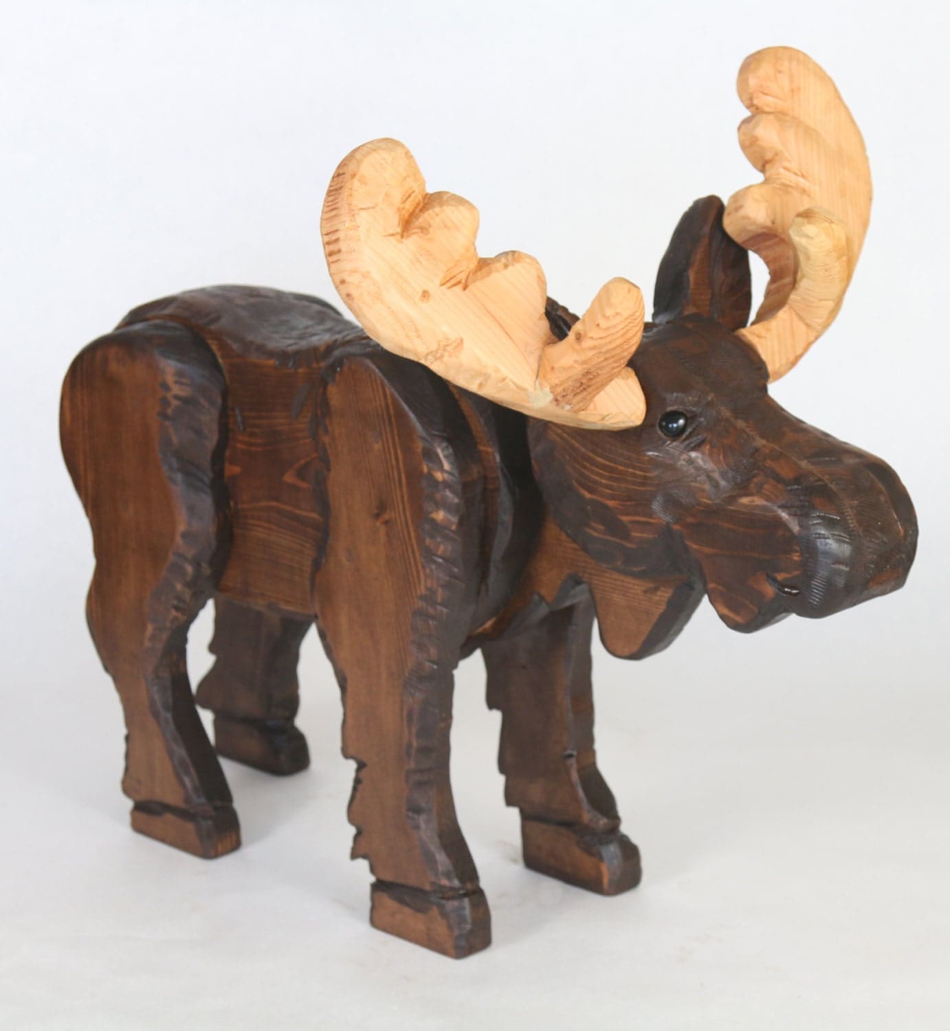 Carved Wooden Moose Sculpture at Arthur Dwyer blog