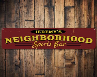Whiskey Bar Sign Personalized Bar Name Sign by LiztonSignShop