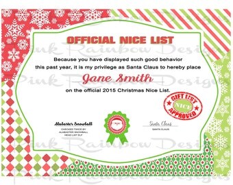 Elf certificate | Etsy