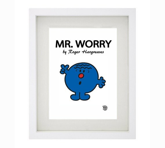 MR WORRY Character Framed Art Collection Mr Men and Little