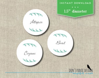 Round spice labels | Etsy