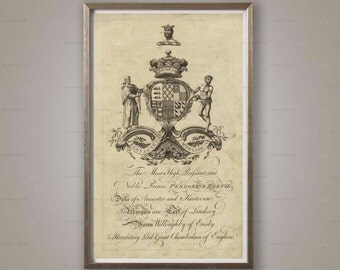 COAT OF ARMS Prints Set of 8 Armorial English by MonarchCo on Etsy