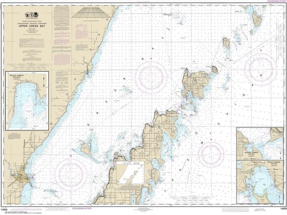 2016 Nautical Map of Upper Green Bay to Baileys Harbor Door