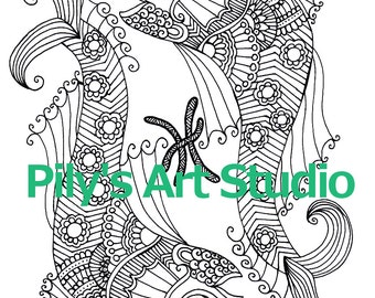 Zentangle fish | Etsy