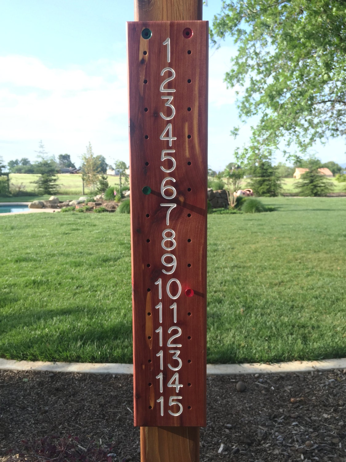 Large Bocce Scoreboard 1-15 by Boccemasters on Etsy