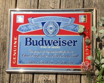 Vintage budweiser mirror | Etsy