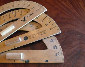 Wooden protractor | Etsy