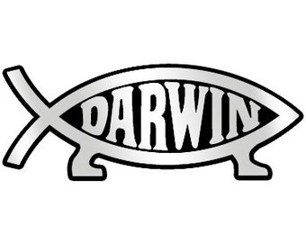 Darwin fish decal | Etsy