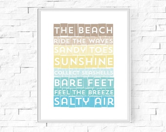 Beach word art | Etsy