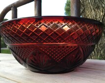 Unique red glass bowls related items | Etsy