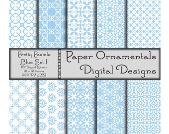 Blue chevron digital paper Navy Blue digital paper pack Polka