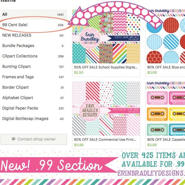 Commercial Use Clipart & Digital Papers by ErinBradleyDesigns