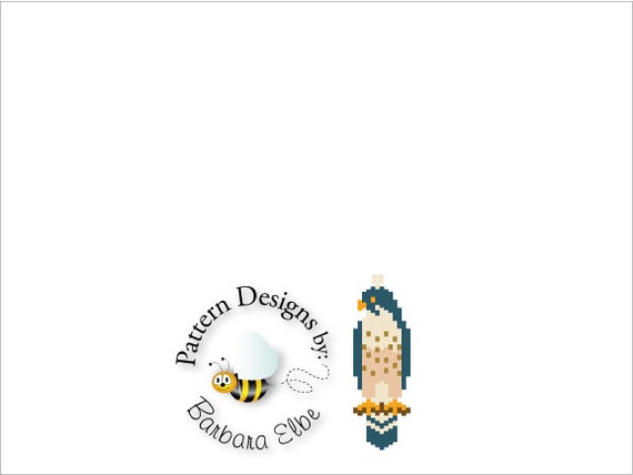Peregrine Falcon Beaded Earring Pattern Brick Stitch or